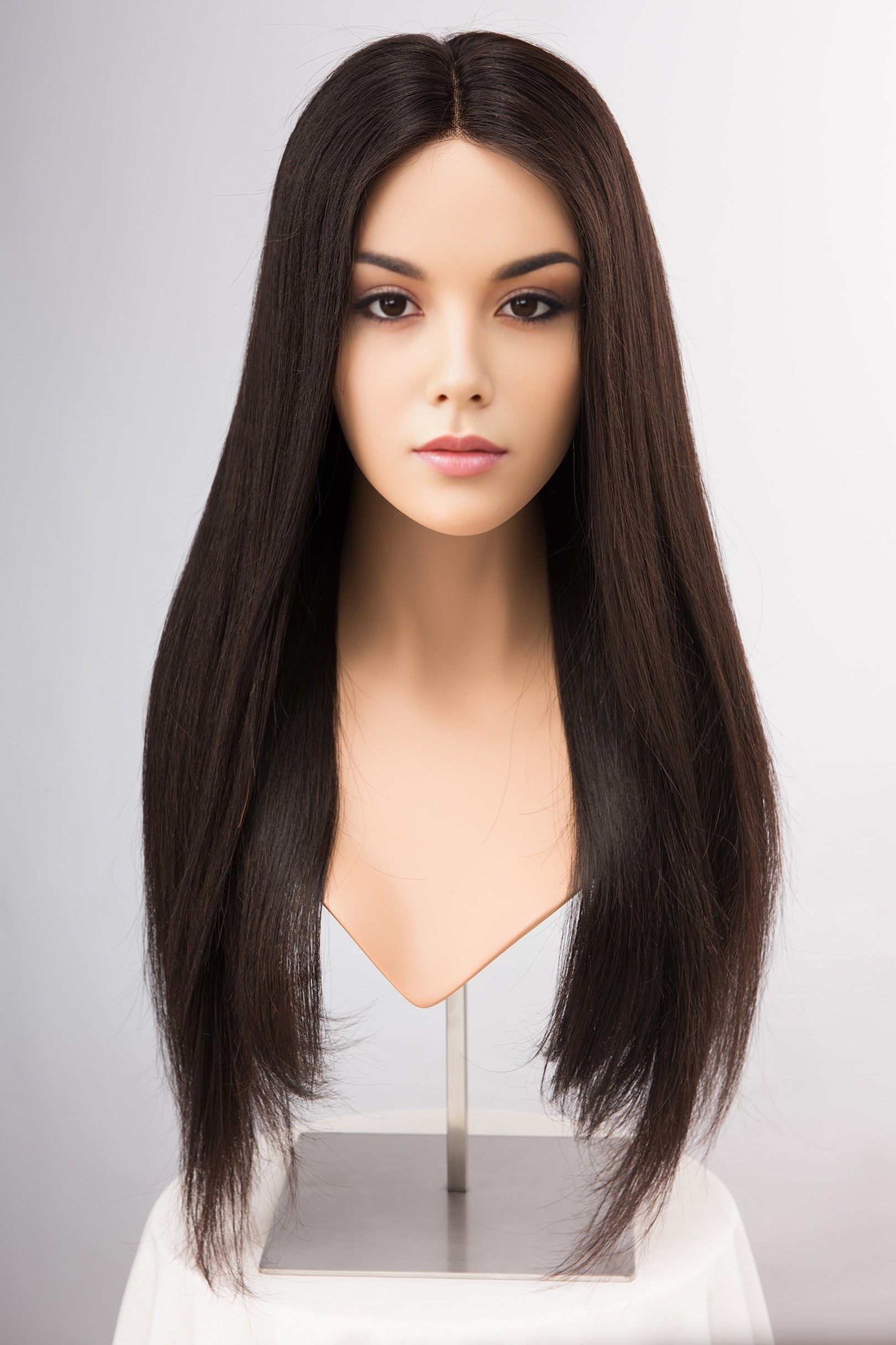 Long 22 inches Straight Natural Human Hair Lace Wig Isabella – Haute Tress